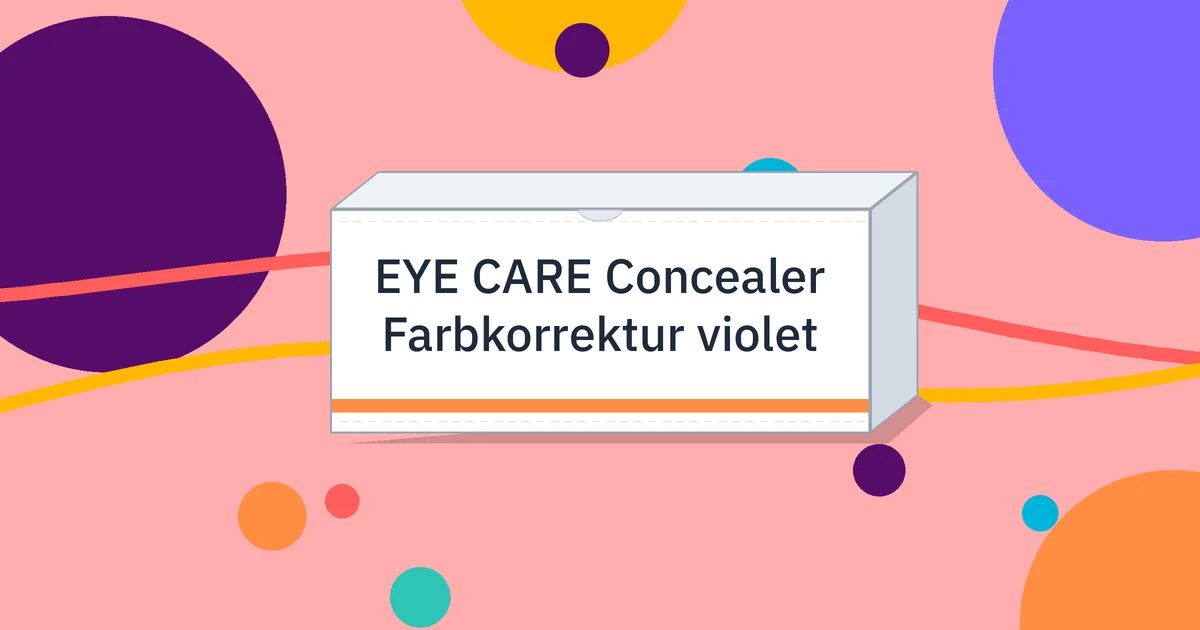 Symbolbild: Packung mit der Aufschrift EYE CARE Concealer Farbkorrektur violet (PZN 16350357) – Verfügbarkeit und Bezug in Apotheken in Frankfurt am Main
