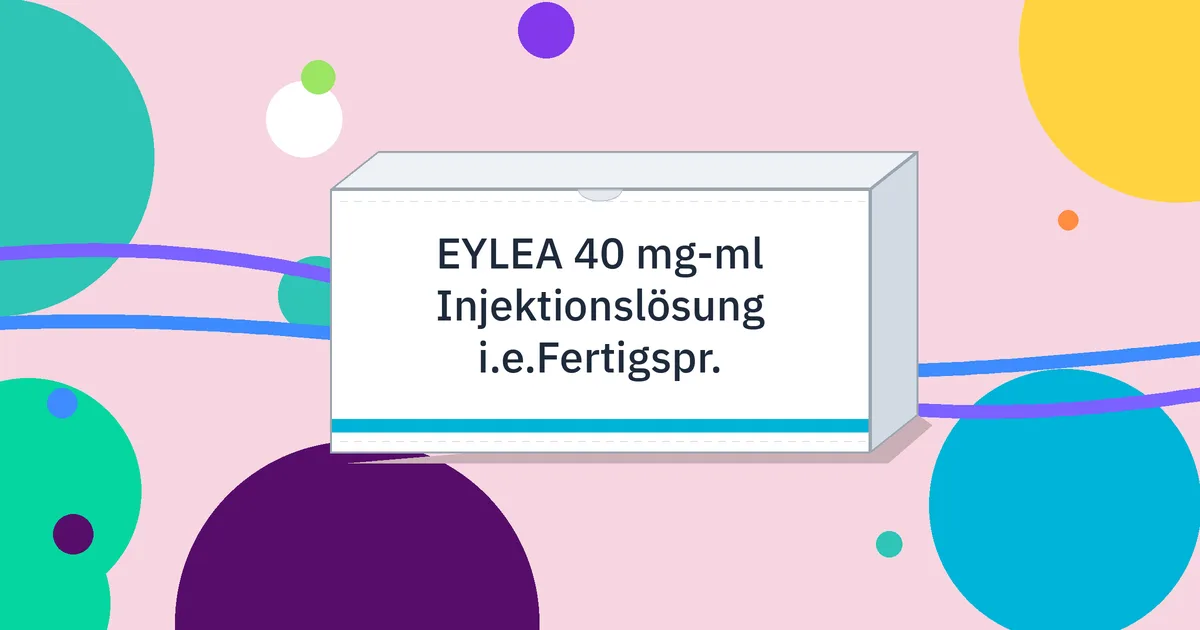 Symbolbild: Packung mit der Aufschrift EYLEA 40 mg-ml Injektionslösung i.e.Fertigspr. (PZN 16870393) – Verfügbarkeit und Bezug in Apotheken in Frankfurt am Main