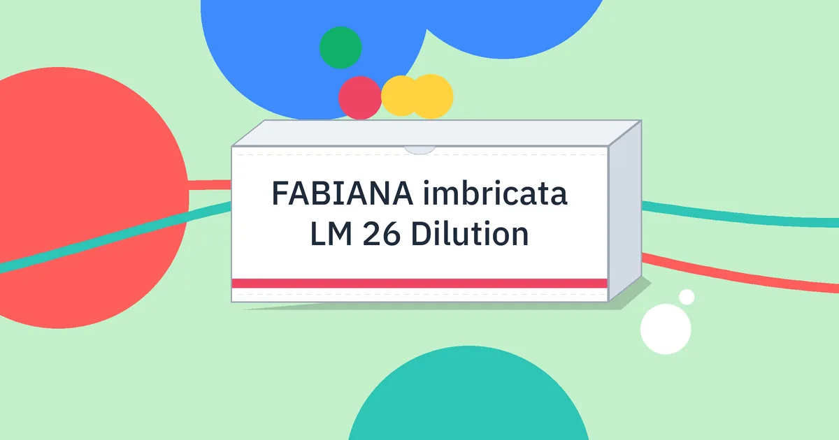 Symbolbild: Packung mit der Aufschrift FABIANA imbricata LM 26 Dilution (PZN 13485720) – Verfügbarkeit und Bezug in Apotheken in Frankfurt am Main