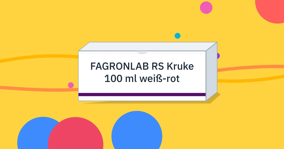 Symbolbild: Packung mit der Aufschrift FAGRONLAB RS Kruke 100 ml weiß-rot (PZN 20912341) – Verfügbarkeit und Bezug in Apotheken in Frankfurt am Main