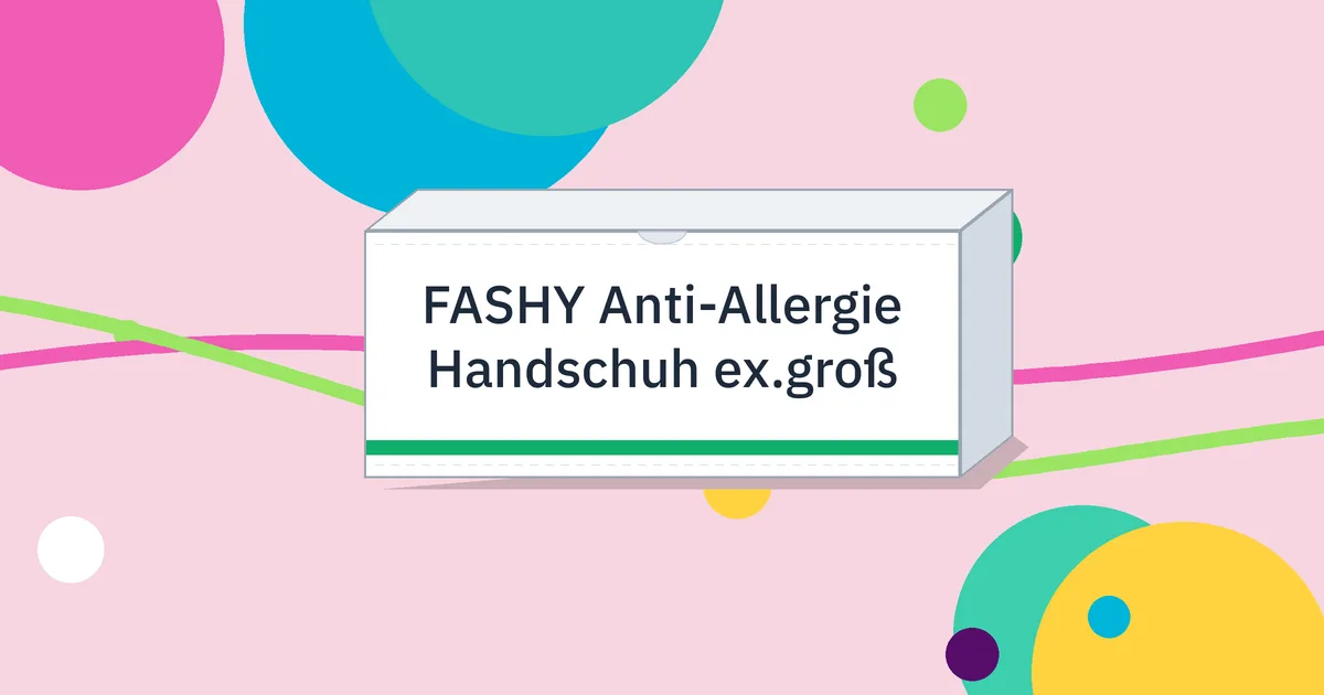 Symbolbild: Packung mit der Aufschrift FASHY Anti-Allergie Handschuh ex.groß (PZN 08704166) – Verfügbarkeit und Bezug in Apotheken in Frankfurt am Main