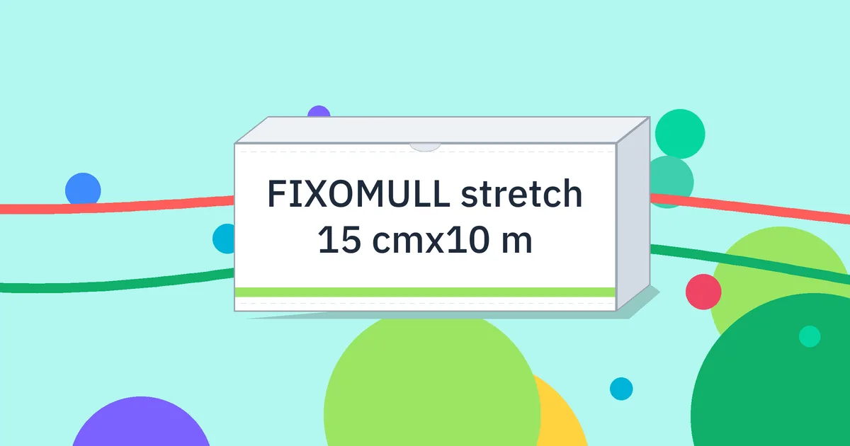 Symbolbild: Packung mit der Aufschrift FIXOMULL stretch 15 cmx10 m (PZN 18124369) – Verfügbarkeit und Bezug in Apotheken in Frankfurt am Main