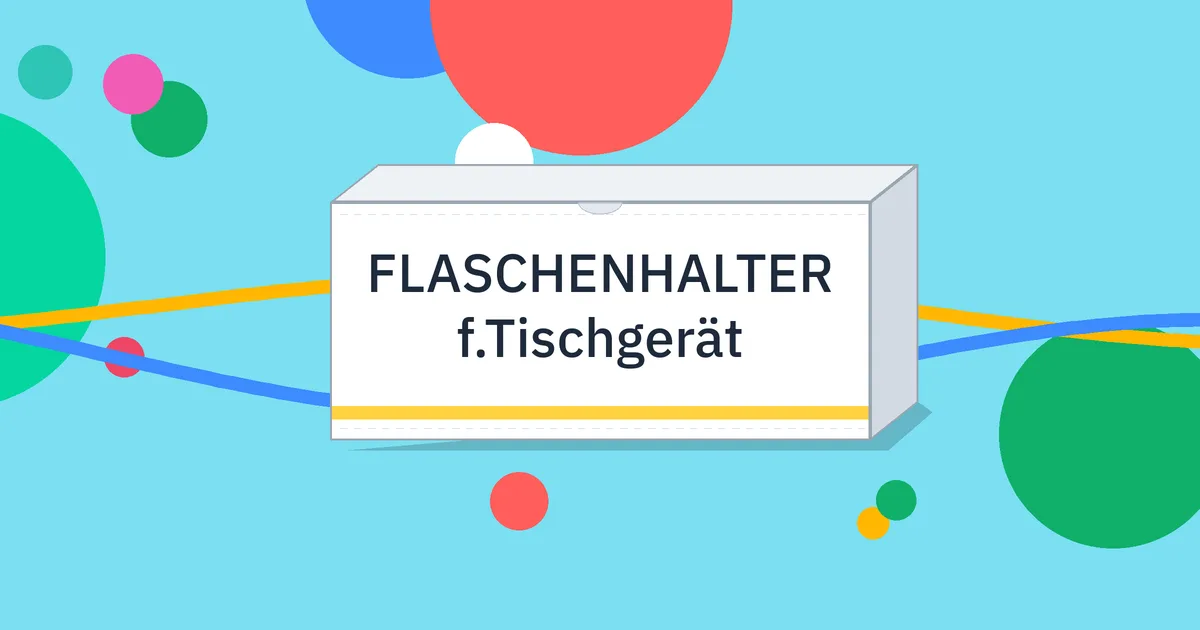 Symbolbild: Packung mit der Aufschrift FLASCHENHALTER f.Tischgerät (PZN 00508448) – Verfügbarkeit und Bezug in Apotheken in Frankfurt am Main