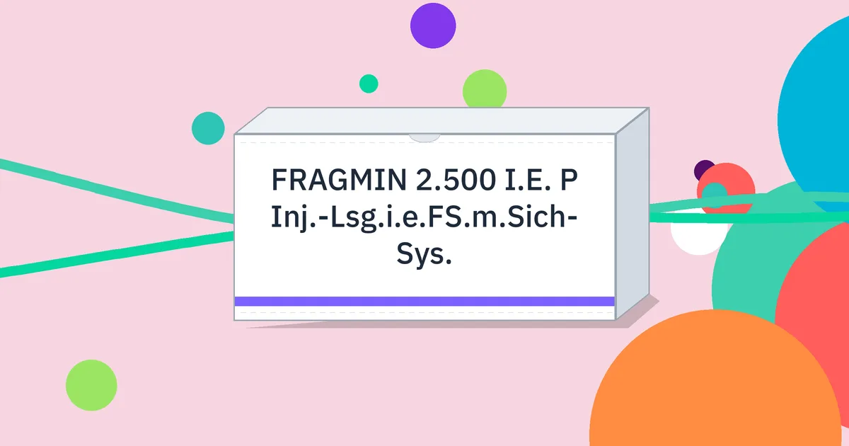 Symbolbild: Packung mit der Aufschrift FRAGMIN 2.500 I.E. P Inj.-Lsg.i.e.FS.m.Sich-Sys. (PZN 05746425) – Verfügbarkeit und Bezug in Apotheken in Frankfurt am Main