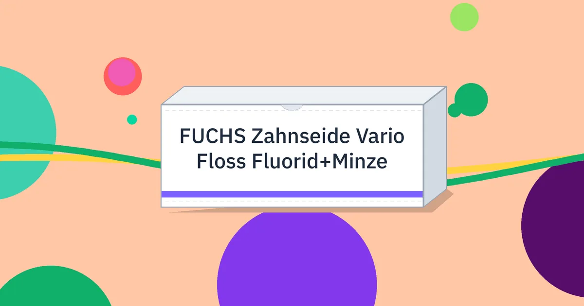 Symbolbild: Packung mit der Aufschrift FUCHS Zahnseide Vario Floss Fluorid+Minze (PZN 06135037) – Verfügbarkeit und Bezug in Apotheken in Frankfurt am Main