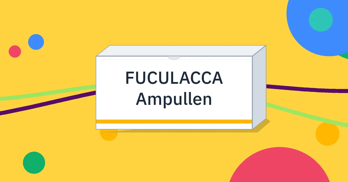Symbolbild: Packung mit der Aufschrift FUCULACCA Ampullen (PZN 04190204) – Verfügbarkeit und Bezug in Apotheken in Frankfurt am Main
