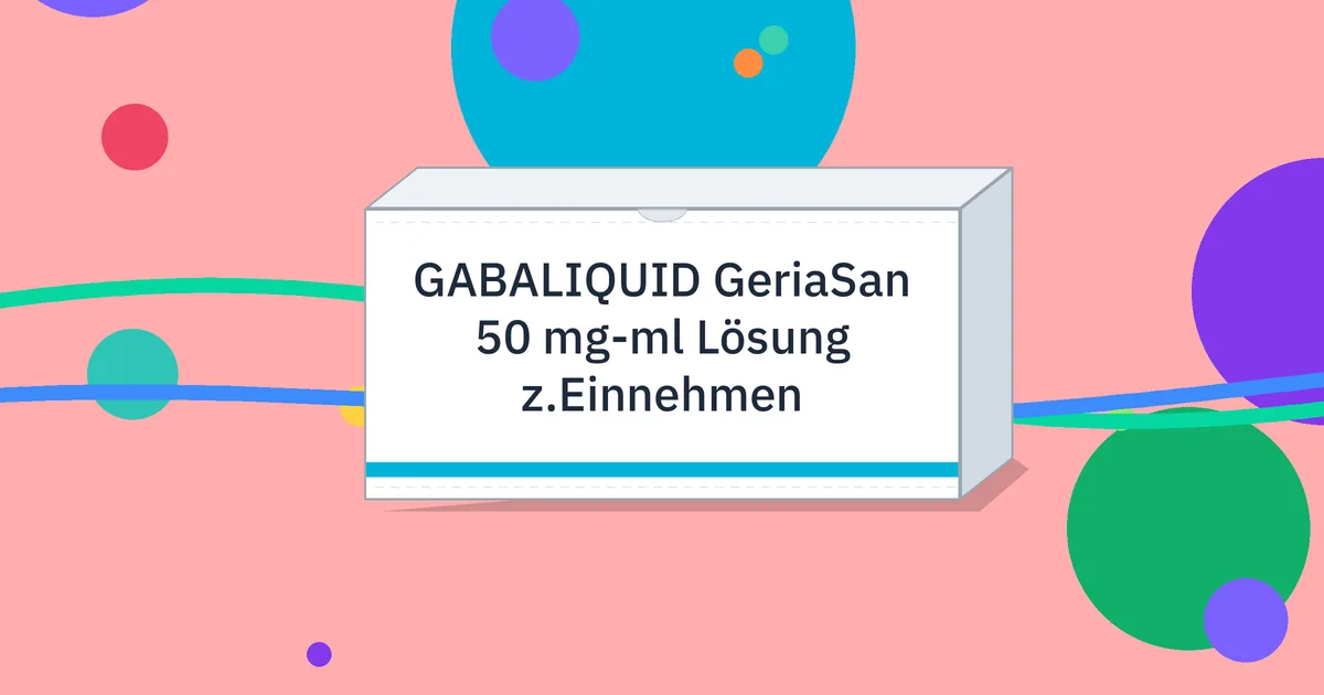 Symbolbild: Packung mit der Aufschrift GABALIQUID GeriaSan 50 mg-ml Lösung z.Einnehmen (PZN 11090897) – Verfügbarkeit und Bezug in Apotheken in Frankfurt am Main