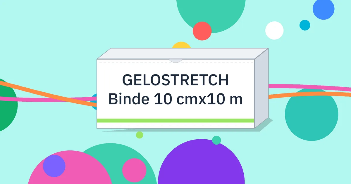 Symbolbild: Packung mit der Aufschrift GELOSTRETCH Binde 10 cmx10 m (PZN 04525834) – Verfügbarkeit und Bezug in Apotheken in Frankfurt am Main