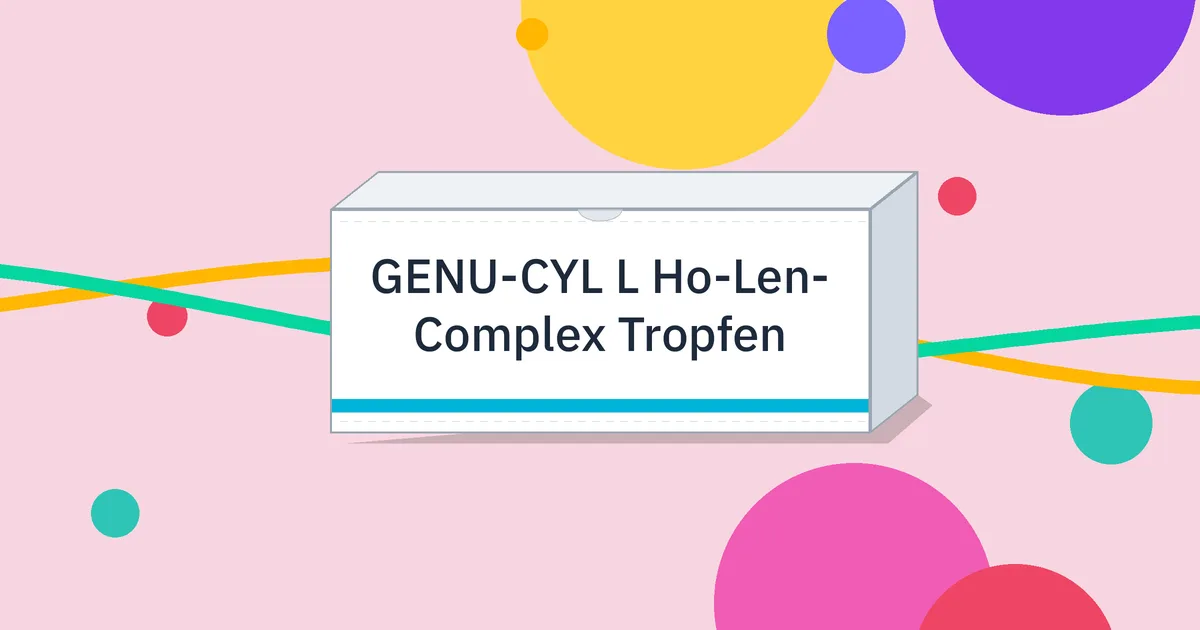 Symbolbild: Packung mit der Aufschrift GENU-CYL L Ho-Len-Complex Tropfen (PZN 03396085) – Verfügbarkeit und Bezug in Apotheken in Frankfurt am Main