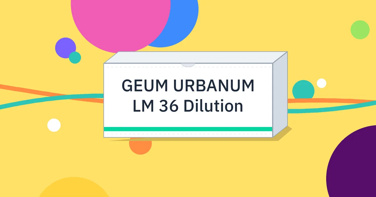 Symbolbild: Packung mit der Aufschrift GEUM URBANUM LM 36 Dilution (PZN 13543989) – Verfügbarkeit und Bezug in Apotheken in Frankfurt am Main
