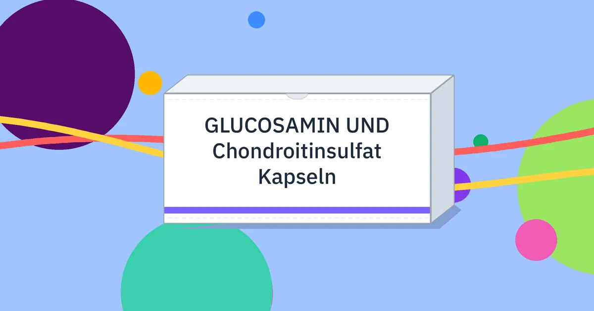 Symbolbild: Packung mit der Aufschrift GLUCOSAMIN UND Chondroitinsulfat Kapseln (PZN 17278001) – Verfügbarkeit und Bezug in Apotheken in Frankfurt am Main