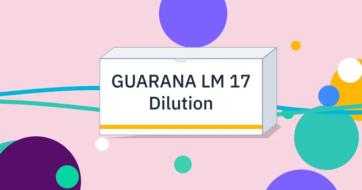 Symbolbild: Packung mit der Aufschrift GUARANA LM 17 Dilution (PZN 12883105) – Verfügbarkeit und Bezug in Apotheken in Frankfurt am Main