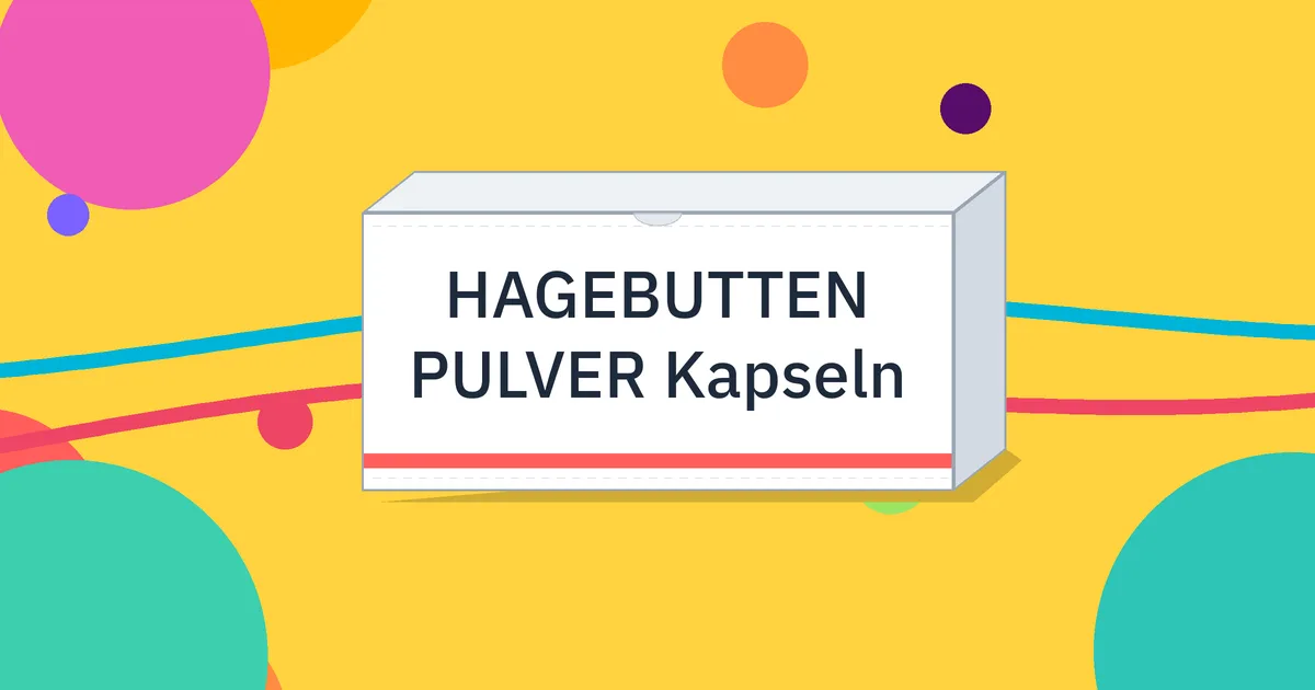 Symbolbild: Packung mit der Aufschrift HAGEBUTTEN PULVER Kapseln (PZN 02888159) – Verfügbarkeit und Bezug in Apotheken in Frankfurt am Main