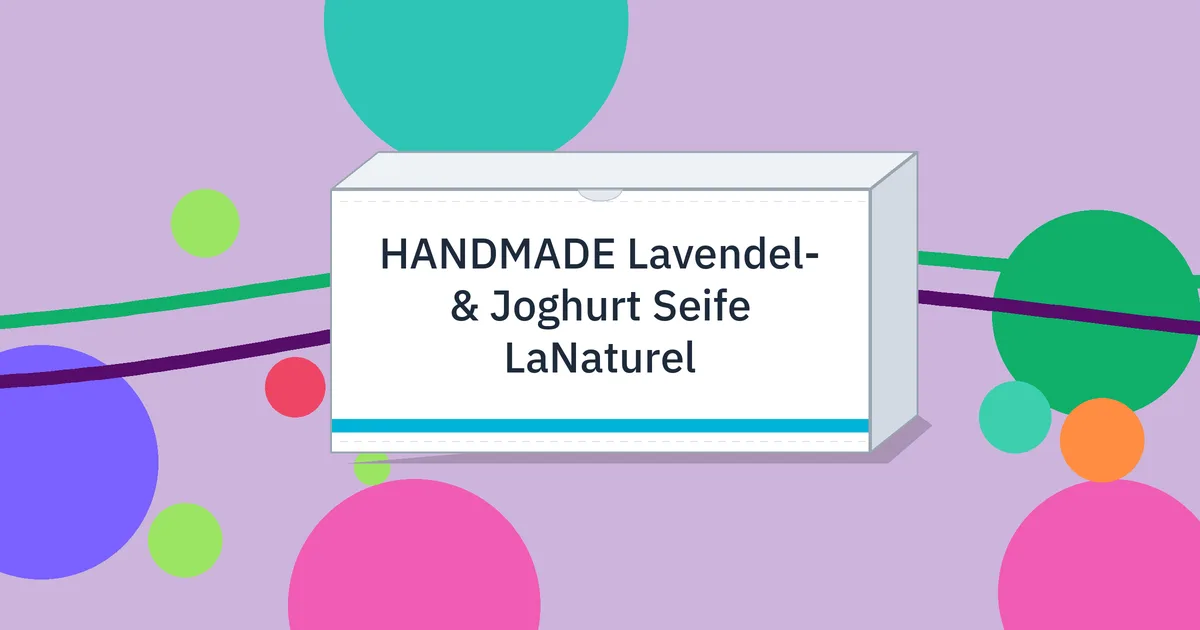 Symbolbild: Packung mit der Aufschrift HANDMADE Lavendel- & Joghurt Seife LaNaturel (PZN 18841881) – Verfügbarkeit und Bezug in Apotheken in Frankfurt am Main