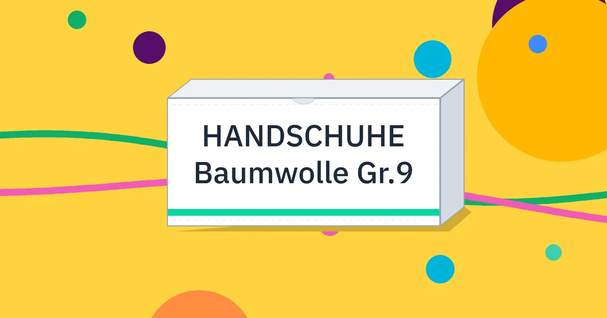 Symbolbild: Packung mit der Aufschrift HANDSCHUHE Baumwolle Gr.9 (PZN 02770707) – Verfügbarkeit und Bezug in Apotheken in Frankfurt am Main