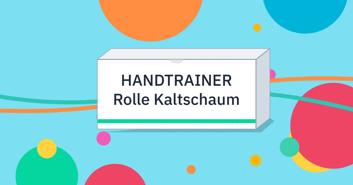 Symbolbild: Packung mit der Aufschrift HANDTRAINER Rolle Kaltschaum (PZN 03908958) – Verfügbarkeit und Bezug in Apotheken in Frankfurt am Main