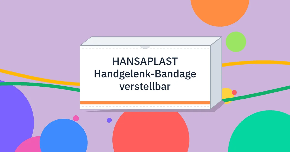 Symbolbild: Packung mit der Aufschrift HANSAPLAST Handgelenk-Bandage verstellbar (PZN 18256711) – Verfügbarkeit und Bezug in Apotheken in Frankfurt am Main