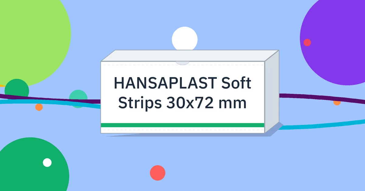 Symbolbild: Packung mit der Aufschrift HANSAPLAST Soft Strips 30x72 mm (PZN 08882962) – Verfügbarkeit und Bezug in Apotheken in Frankfurt am Main