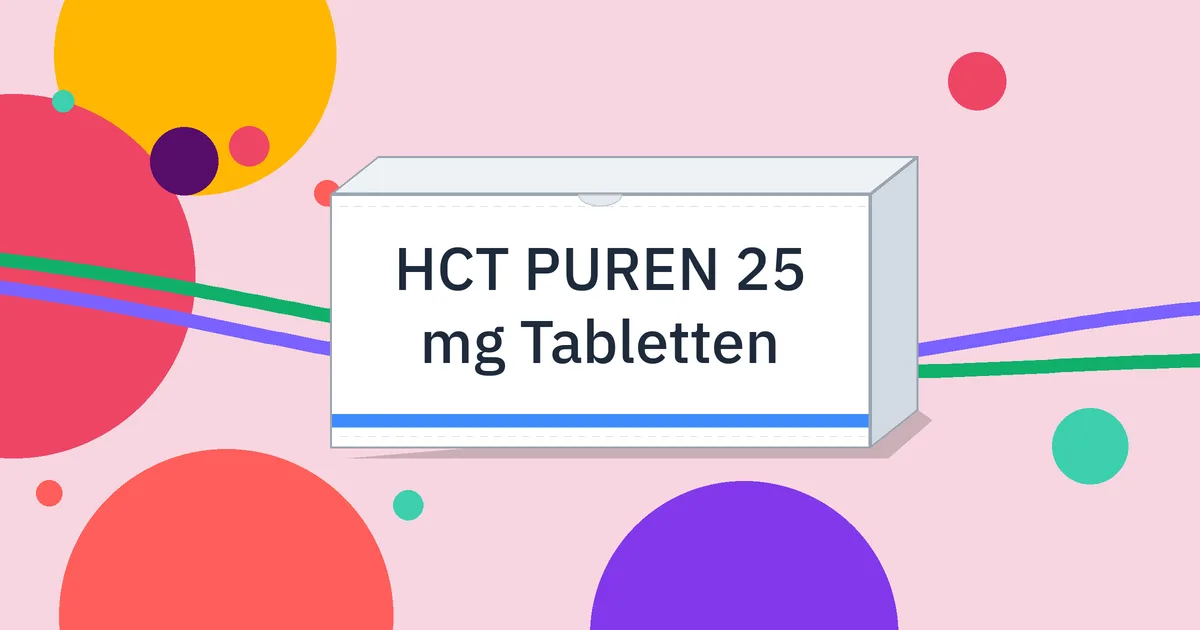 Symbolbild: Packung mit der Aufschrift HCT PUREN 25 mg Tabletten (PZN 16583920) – Verfügbarkeit und Bezug in Apotheken in Frankfurt am Main