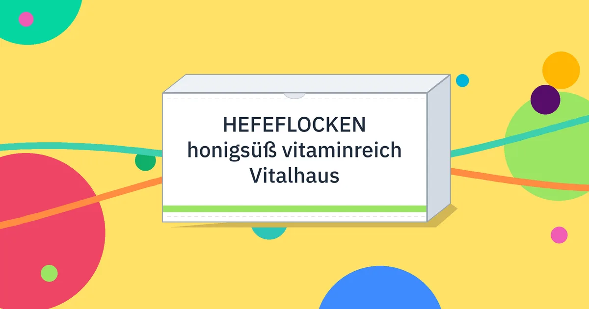 Symbolbild: Packung mit der Aufschrift HEFEFLOCKEN honigsüß vitaminreich Vitalhaus (PZN 06978540) – Verfügbarkeit und Bezug in Apotheken in Frankfurt am Main