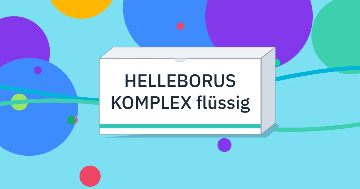 Symbolbild: Packung mit der Aufschrift HELLEBORUS KOMPLEX flüssig (PZN 02194333) – Verfügbarkeit und Bezug in Apotheken in Frankfurt am Main