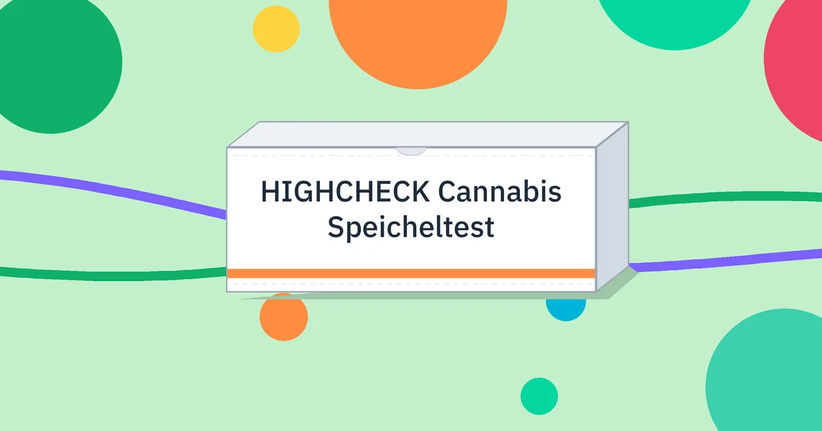 Symbolbild: Packung mit der Aufschrift HIGHCHECK Cannabis Speicheltest (PZN 19401902) – Verfügbarkeit und Bezug in Apotheken in Frankfurt am Main