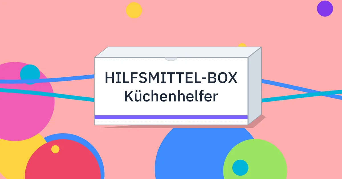 Symbolbild: Packung mit der Aufschrift HILFSMITTEL-BOX Küchenhelfer (PZN 15385193) – Verfügbarkeit und Bezug in Apotheken in Frankfurt am Main