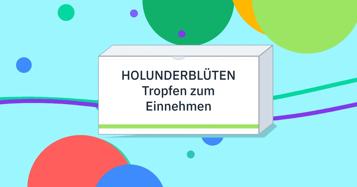Symbolbild: Packung mit der Aufschrift HOLUNDERBLÜTEN Tropfen zum Einnehmen (PZN 11365696) – Verfügbarkeit und Bezug in Apotheken in Frankfurt am Main