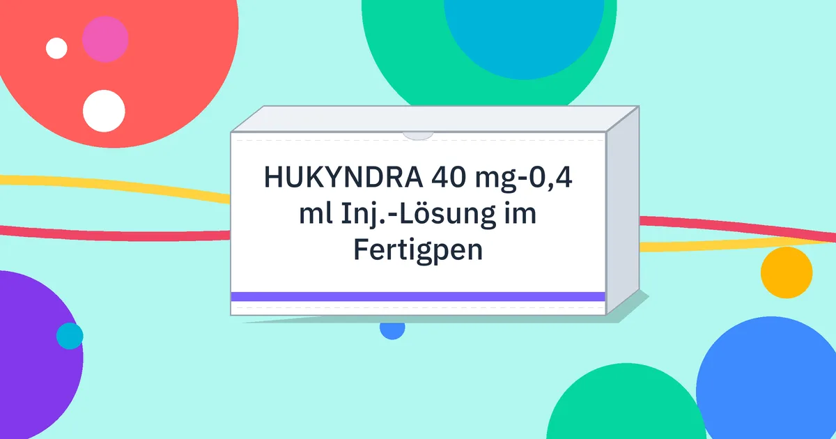 Symbolbild: Packung mit der Aufschrift HUKYNDRA 40 mg-0,4 ml Inj.-Lösung im Fertigpen (PZN 18380776) – Verfügbarkeit und Bezug in Apotheken in Frankfurt am Main