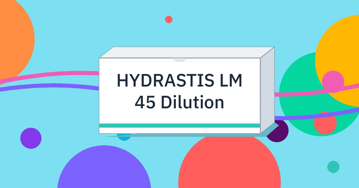 Symbolbild: Packung mit der Aufschrift HYDRASTIS LM 45 Dilution (PZN 12890358) – Verfügbarkeit und Bezug in Apotheken in Frankfurt am Main