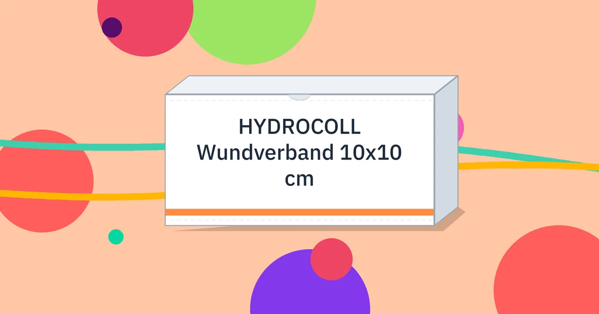 Symbolbild: Packung mit der Aufschrift HYDROCOLL Wundverband 10x10 cm (PZN 09177958) – Verfügbarkeit und Bezug in Apotheken in Frankfurt am Main