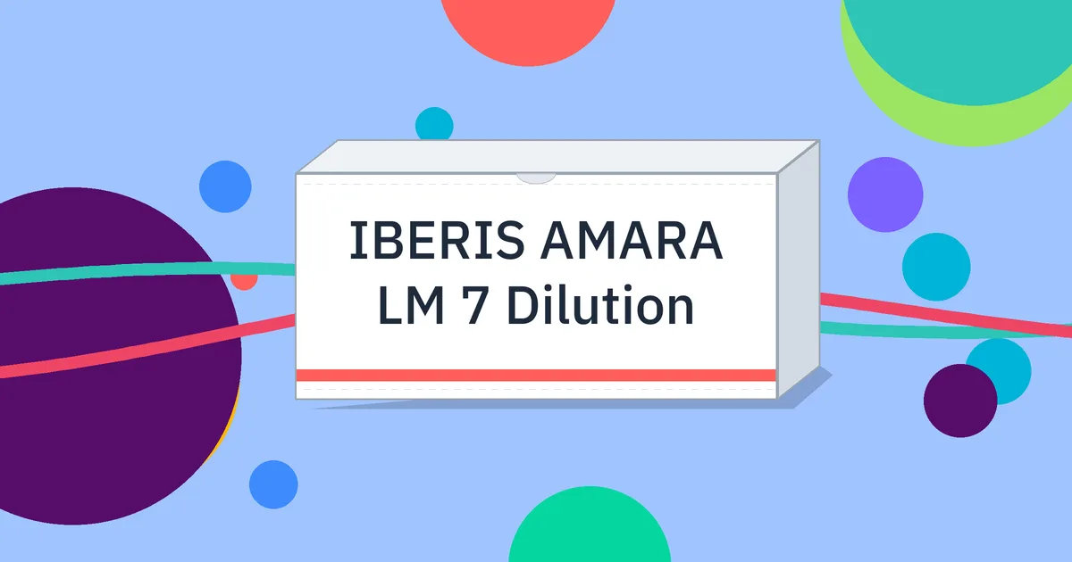 Symbolbild: Packung mit der Aufschrift IBERIS AMARA LM 7 Dilution (PZN 12891323) – Verfügbarkeit und Bezug in Apotheken in Frankfurt am Main