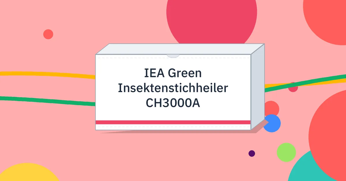 Symbolbild: Packung mit der Aufschrift IEA Green Insektenstichheiler CH3000A (PZN 19802162) – Verfügbarkeit und Bezug in Apotheken in Frankfurt am Main