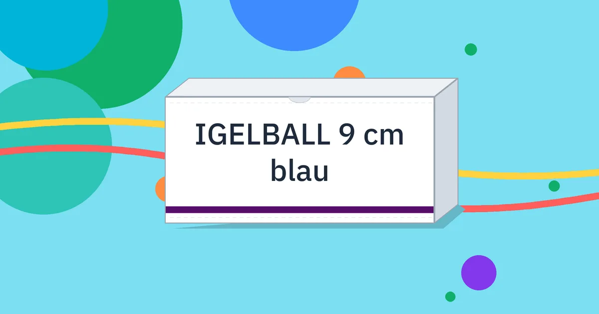 Symbolbild: Packung mit der Aufschrift IGELBALL 9 cm blau (PZN 17870254) – Verfügbarkeit und Bezug in Apotheken in Frankfurt am Main