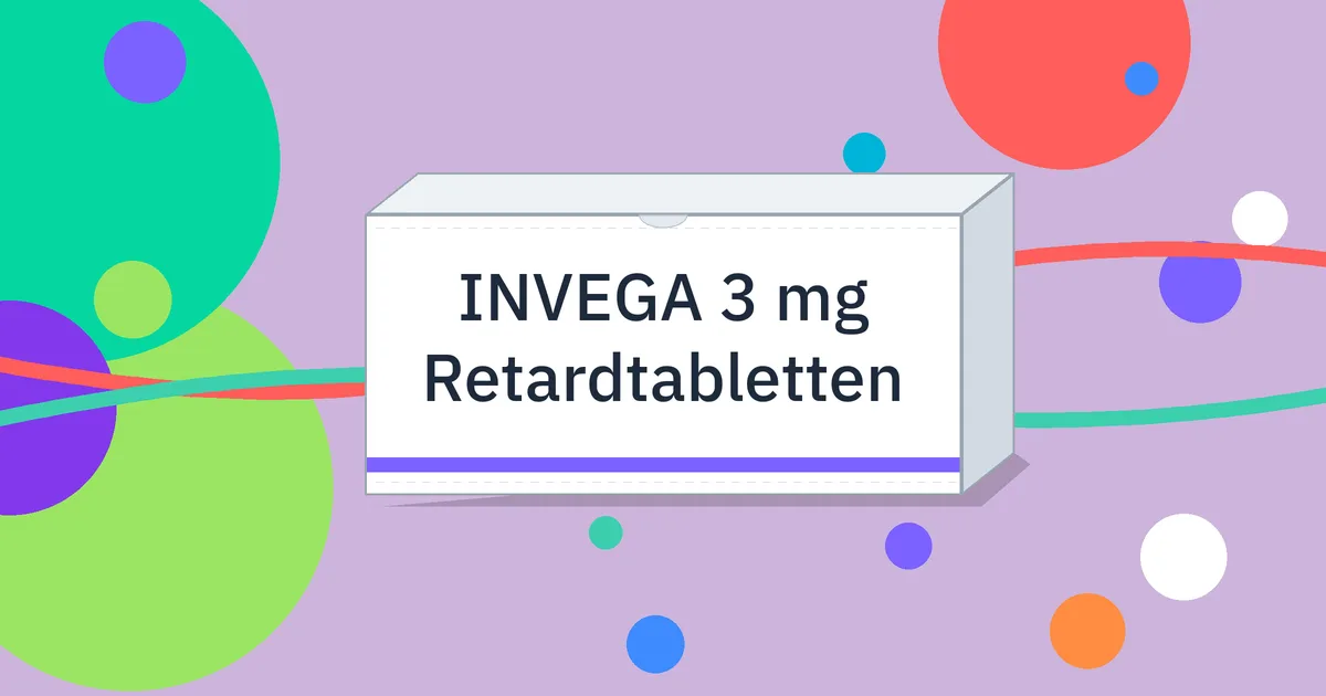 Symbolbild: Packung mit der Aufschrift INVEGA 3 mg Retardtabletten (PZN 20196494) – Verfügbarkeit und Bezug in Apotheken in Frankfurt am Main