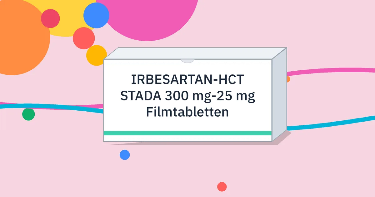 Symbolbild: Packung mit der Aufschrift IRBESARTAN-HCT STADA 300 mg-25 mg Filmtabletten (PZN 09715189) – Verfügbarkeit und Bezug in Apotheken in Frankfurt am Main