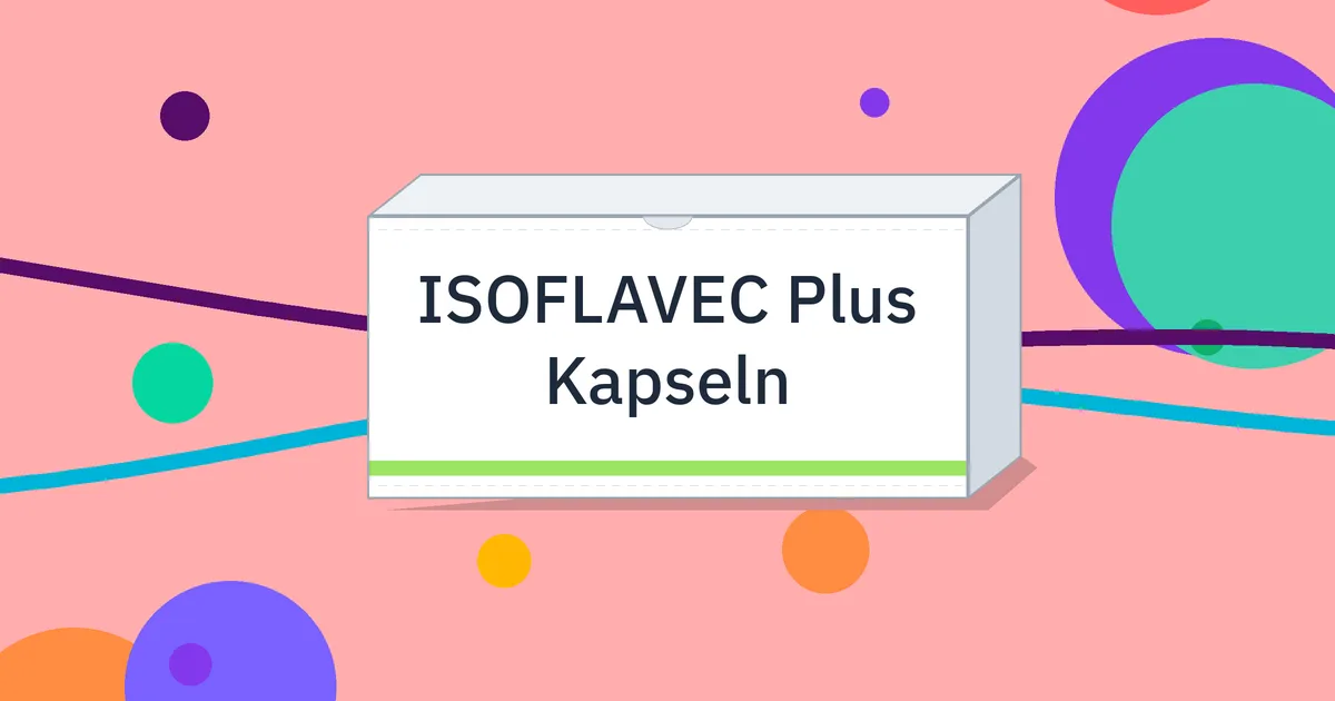 Symbolbild: Packung mit der Aufschrift ISOFLAVEC Plus Kapseln (PZN 00379293) – Verfügbarkeit und Bezug in Apotheken in Frankfurt am Main