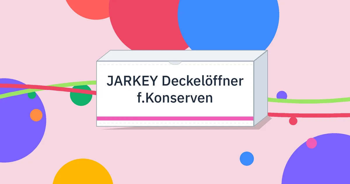 Symbolbild: Packung mit der Aufschrift JARKEY Deckelöffner f.Konserven (PZN 07559302) – Verfügbarkeit und Bezug in Apotheken in Frankfurt am Main
