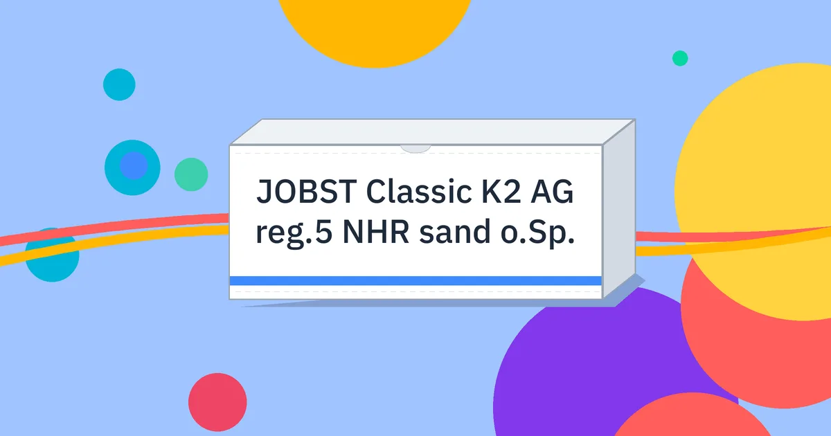 Symbolbild: Packung mit der Aufschrift JOBST Classic K2 AG reg.5 NHR sand o.Sp. (PZN 11271877) – Verfügbarkeit und Bezug in Apotheken in Frankfurt am Main
