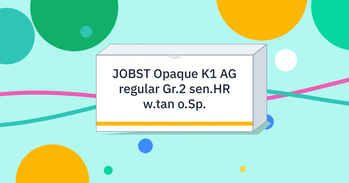 Symbolbild: Packung mit der Aufschrift JOBST Opaque K1 AG regular Gr.2 sen.HR w.tan o.Sp. (PZN 16266740) – Verfügbarkeit und Bezug in Apotheken in Frankfurt am Main