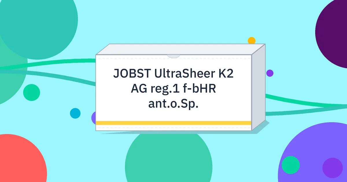 Symbolbild: Packung mit der Aufschrift JOBST UltraSheer K2 AG reg.1 f-bHR ant.o.Sp. (PZN 13145697) – Verfügbarkeit und Bezug in Apotheken in Frankfurt am Main