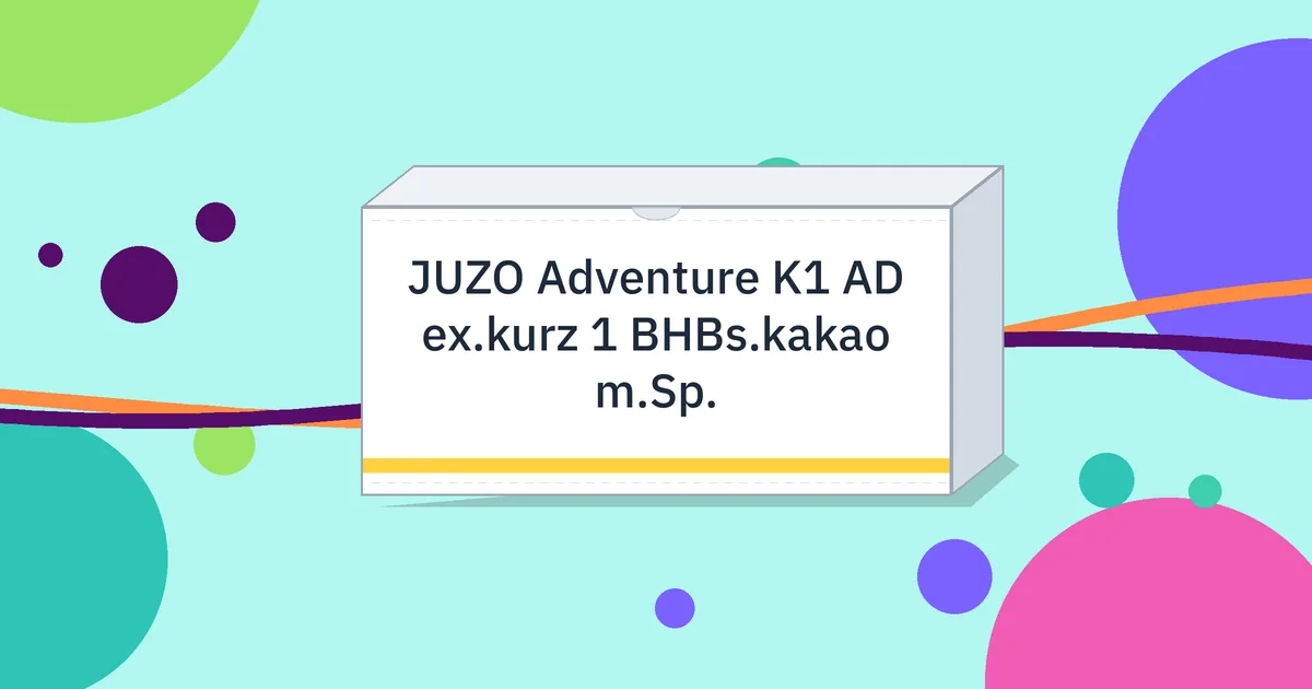 Symbolbild: Packung mit der Aufschrift JUZO Adventure K1 AD ex.kurz 1 BHBs.kakao m.Sp. (PZN 15496811) – Verfügbarkeit und Bezug in Apotheken in Frankfurt am Main
