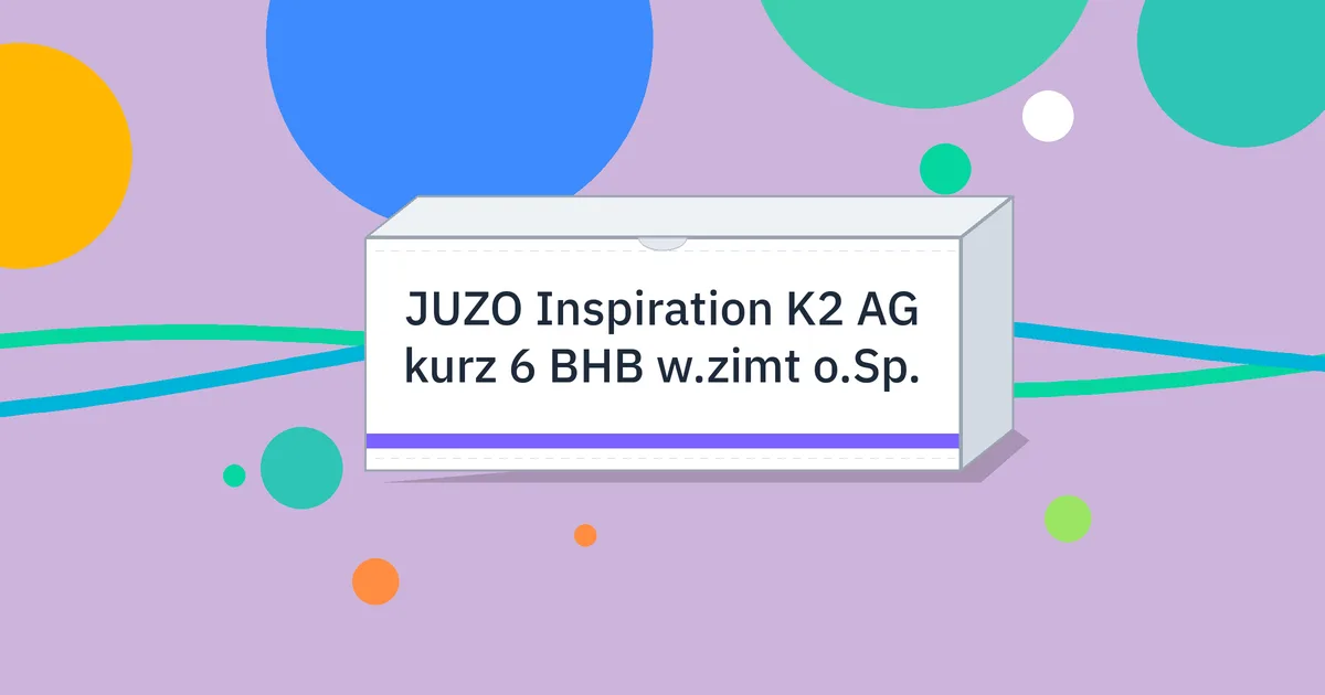Symbolbild: Packung mit der Aufschrift JUZO Inspiration K2 AG kurz 6 BHB w.zimt o.Sp. (PZN 14850558) – Verfügbarkeit und Bezug in Apotheken in Frankfurt am Main