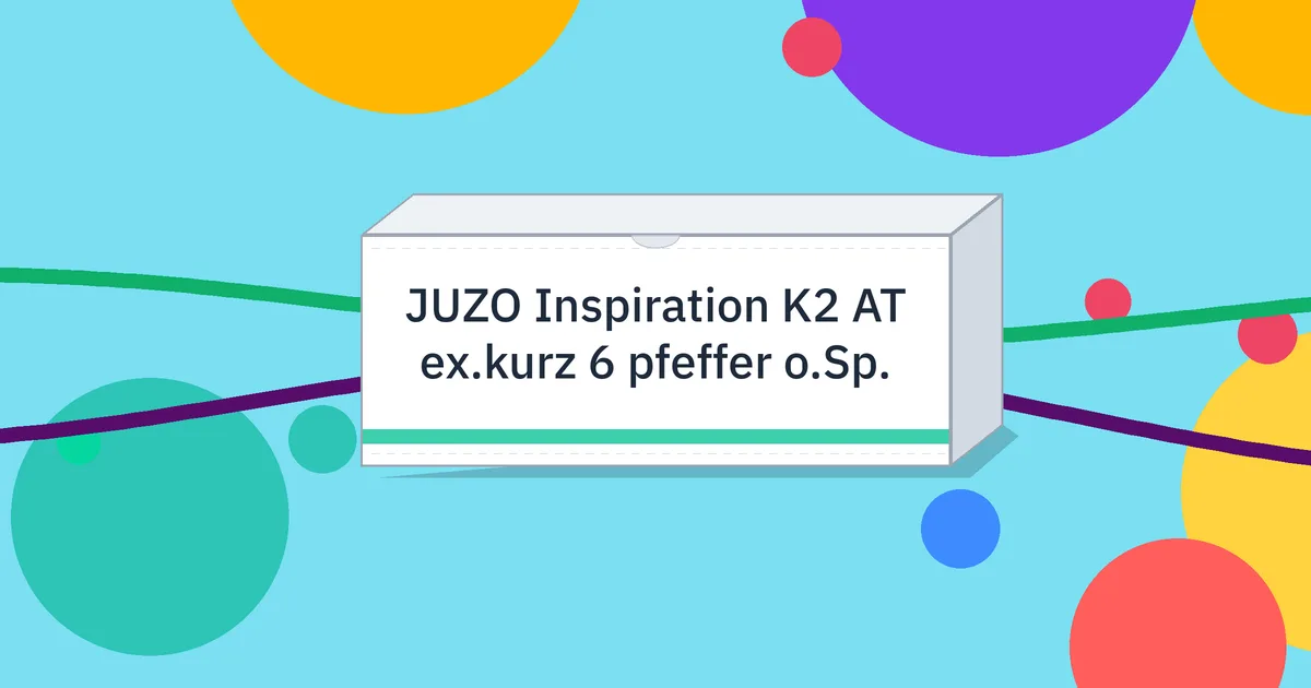 Symbolbild: Packung mit der Aufschrift JUZO Inspiration K2 AT ex.kurz 6 pfeffer o.Sp. (PZN 14932517) – Verfügbarkeit und Bezug in Apotheken in Frankfurt am Main