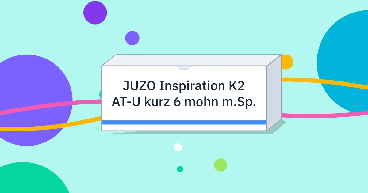 Symbolbild: Packung mit der Aufschrift JUZO Inspiration K2 AT-U kurz 6 mohn m.Sp. (PZN 14929596) – Verfügbarkeit und Bezug in Apotheken in Frankfurt am Main
