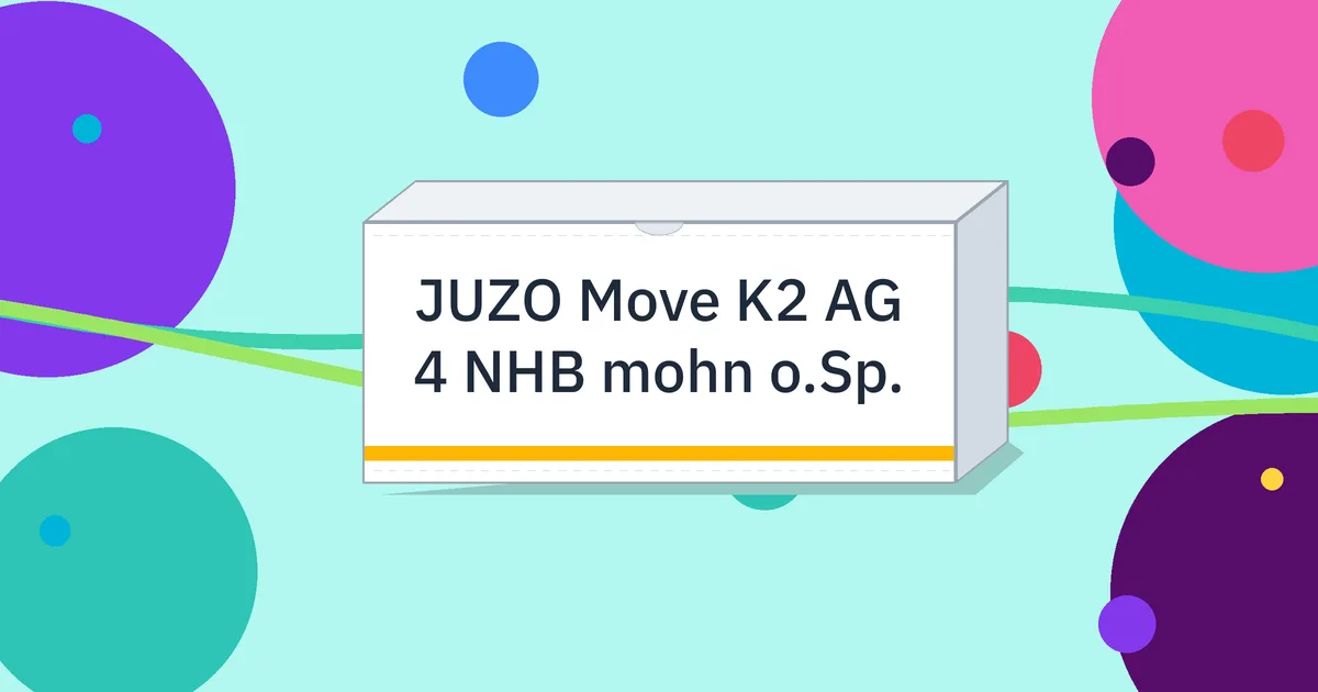 Symbolbild: Packung mit der Aufschrift JUZO Move K2 AG 4 NHB mohn o.Sp. (PZN 18557393) – Verfügbarkeit und Bezug in Apotheken in Frankfurt am Main