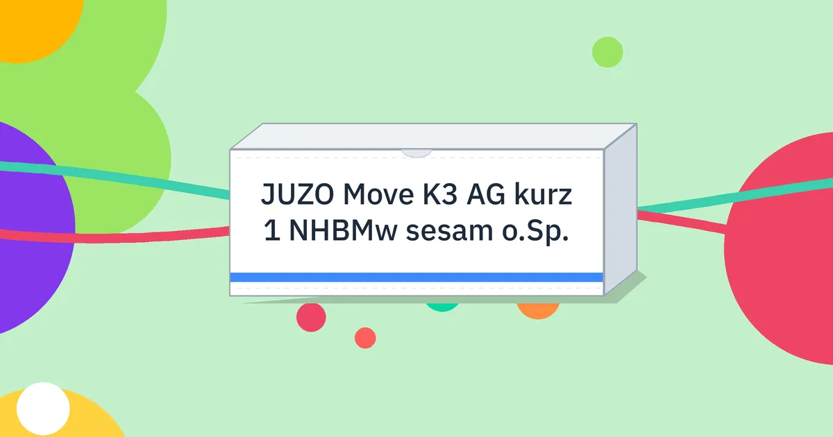 Symbolbild: Packung mit der Aufschrift JUZO Move K3 AG kurz 1 NHBMw sesam o.Sp. (PZN 18580966) – Verfügbarkeit und Bezug in Apotheken in Frankfurt am Main
