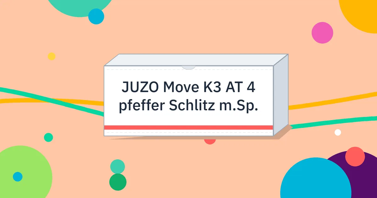 Symbolbild: Packung mit der Aufschrift JUZO Move K3 AT 4 pfeffer Schlitz m.Sp. (PZN 20677816) – Verfügbarkeit und Bezug in Apotheken in Frankfurt am Main