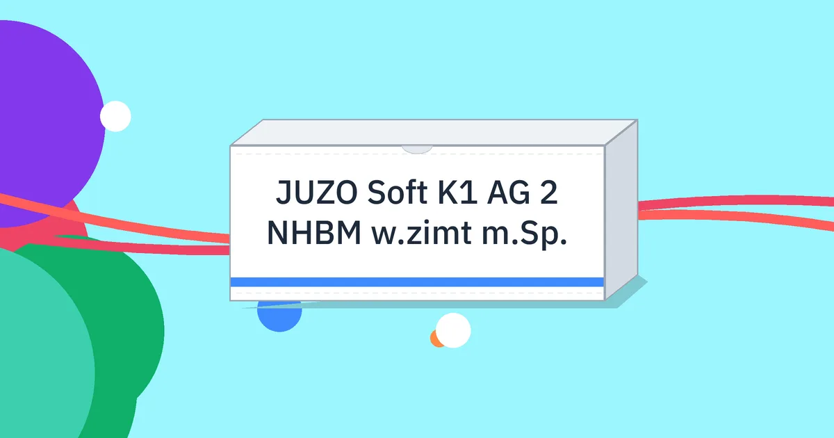 Symbolbild: Packung mit der Aufschrift JUZO Soft K1 AG 2 NHBM w.zimt m.Sp. (PZN 15015160) – Verfügbarkeit und Bezug in Apotheken in Frankfurt am Main