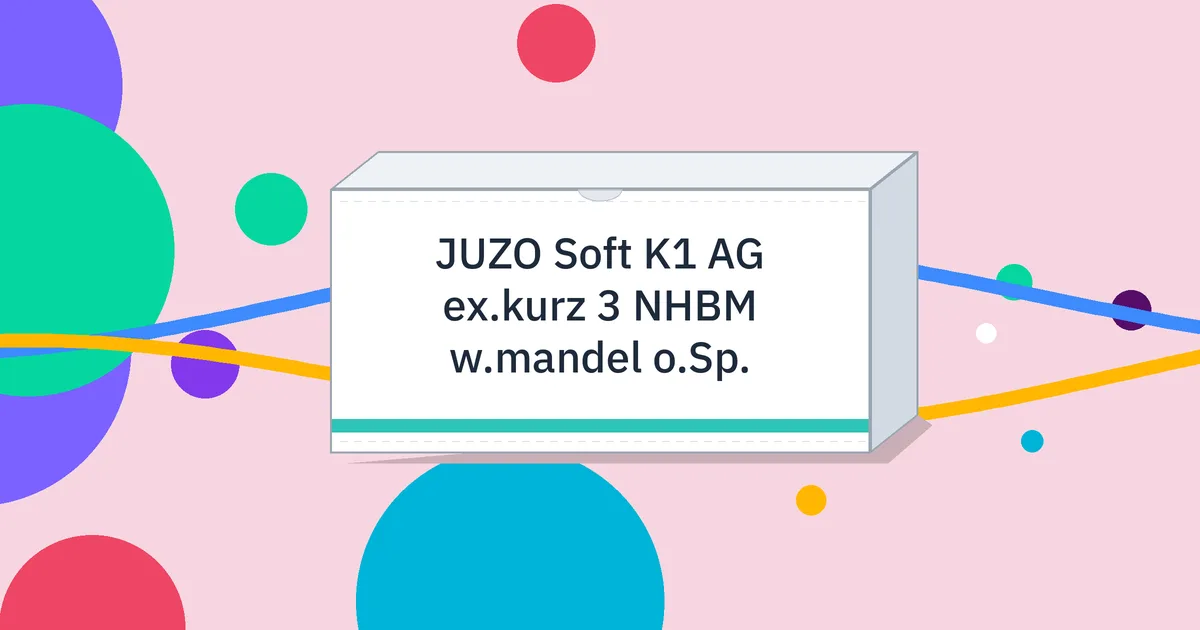 Symbolbild: Packung mit der Aufschrift JUZO Soft K1 AG ex.kurz 3 NHBM w.mandel o.Sp. (PZN 15017319) – Verfügbarkeit und Bezug in Apotheken in Frankfurt am Main